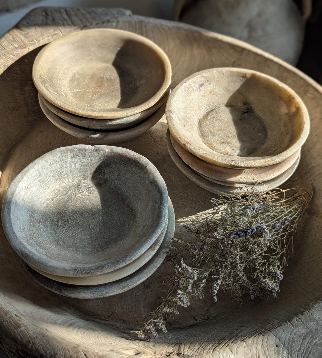 Small Vintage Marble Stone Dish/ Grey Neutral Tones Vintage Catch-all ...