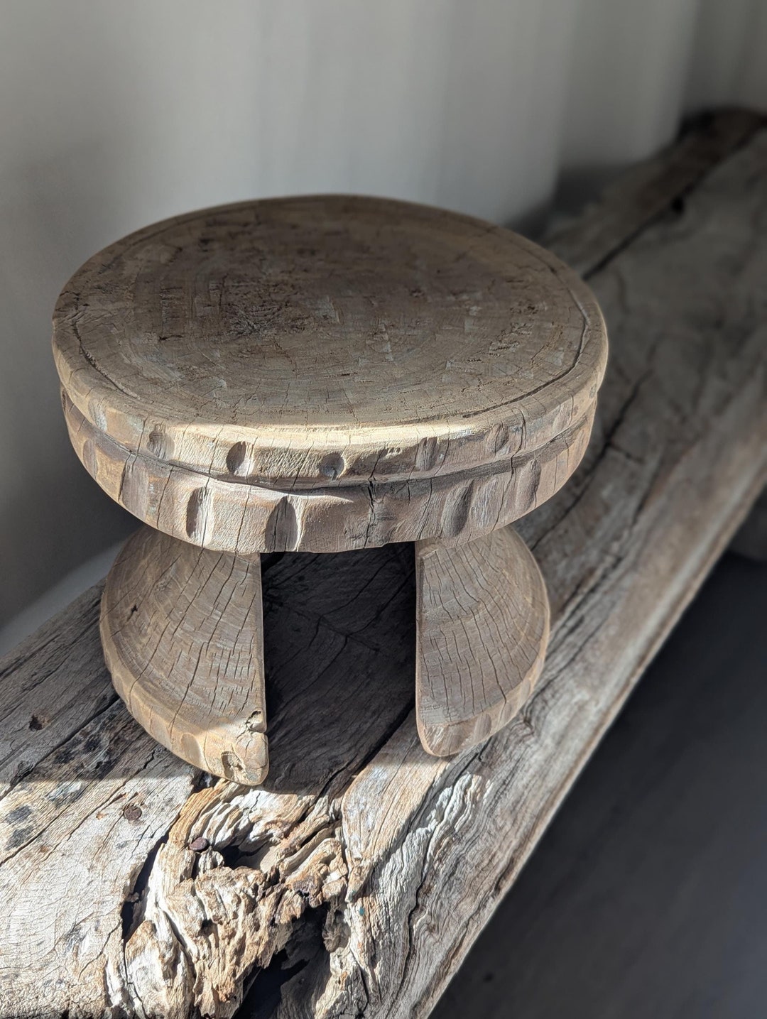 Vintage Carved Wooden Mini Stool - Etsy