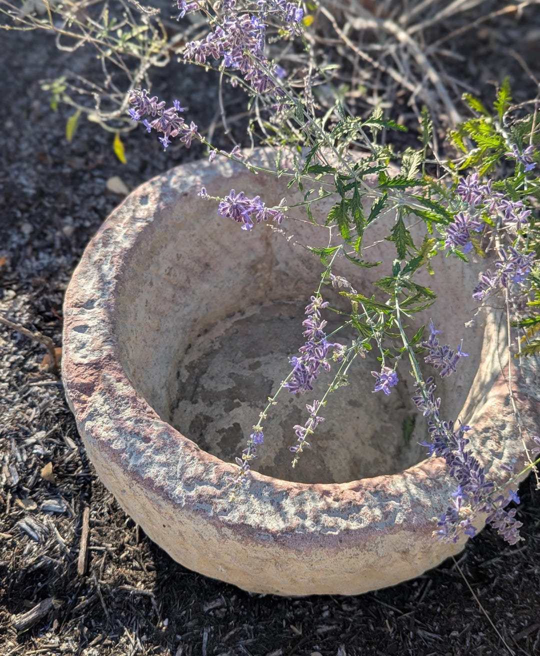Small Antique Limestone Through/ Planter - Etsy