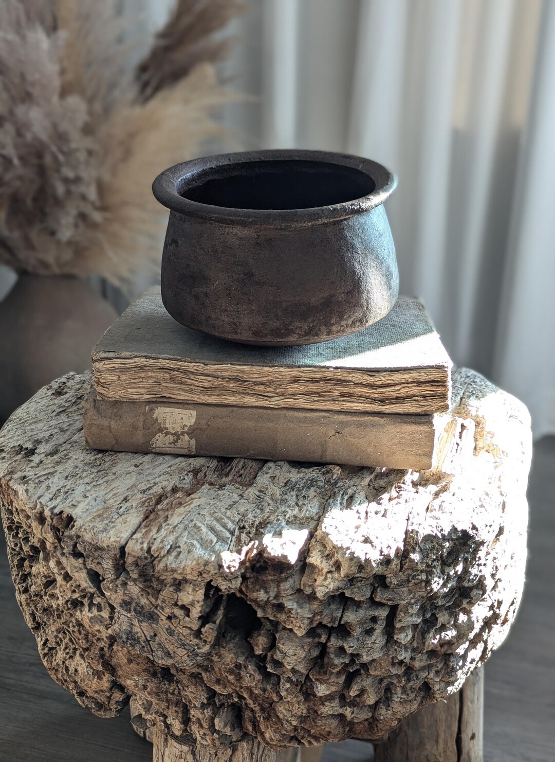 Small Vintage Clay Vessel round Bottom - Etsy