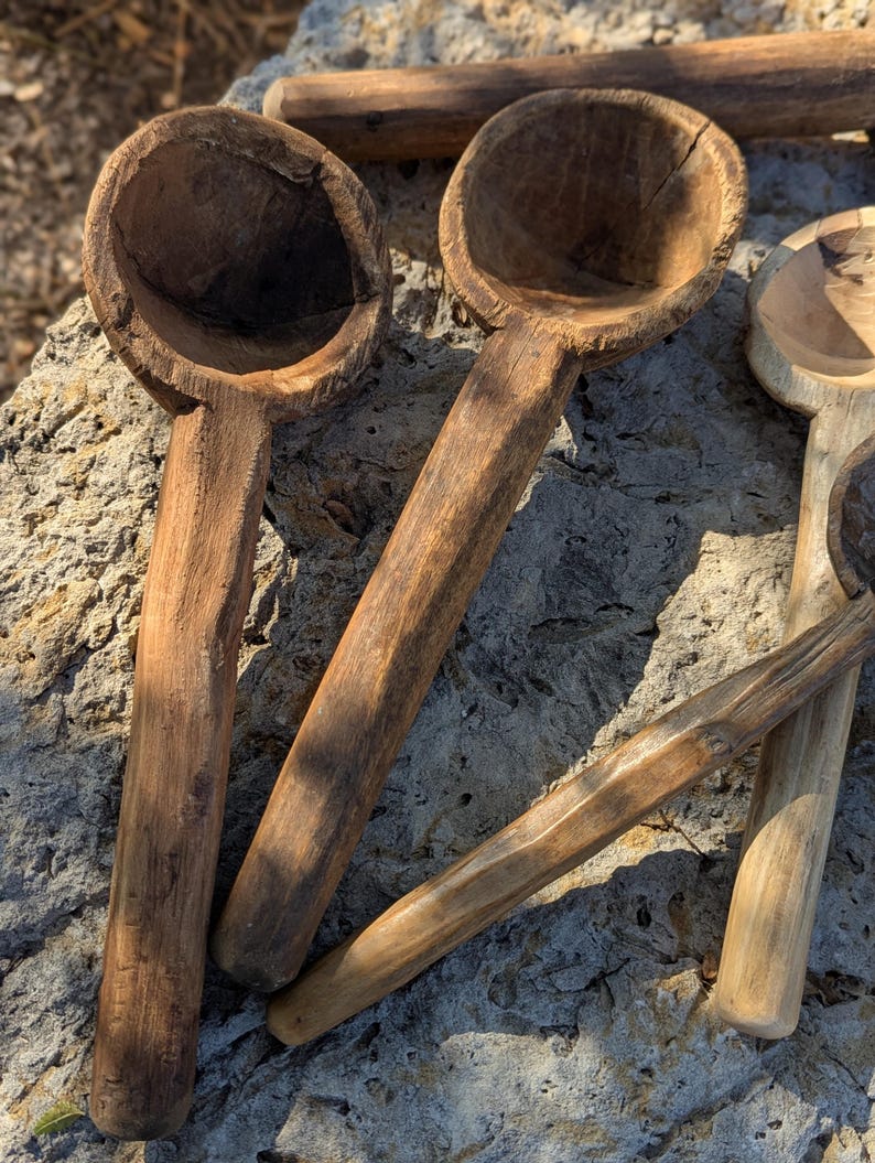 Vintage Rustic Wooden Spoons - Etsy