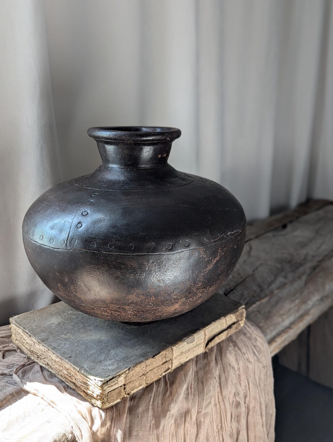 Antique Indian Metal Water Pot | Antique Indian Metal Vase - Etsy