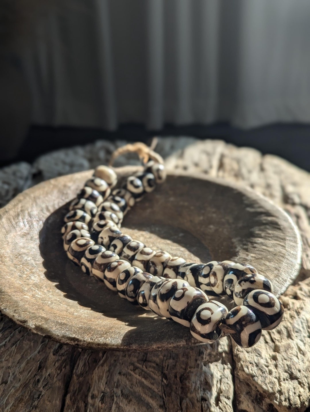 Vintage African Batik Bone Beads - Etsy