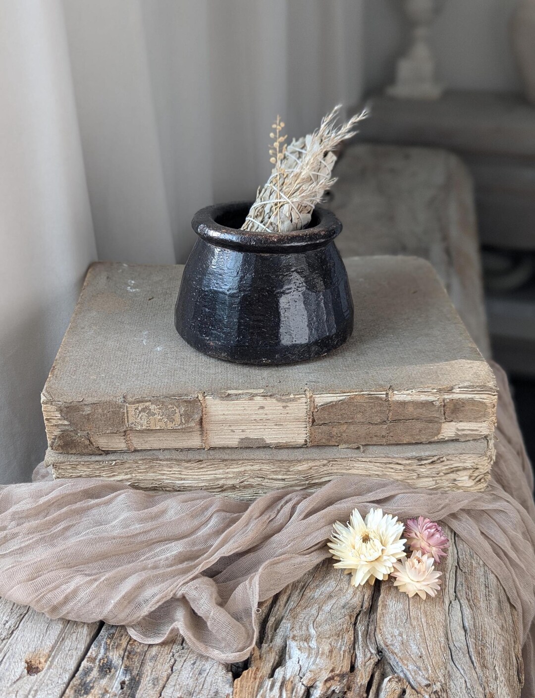 Small Vintage Stone Bowl/ Vintage Stone Pickle Pot - Etsy