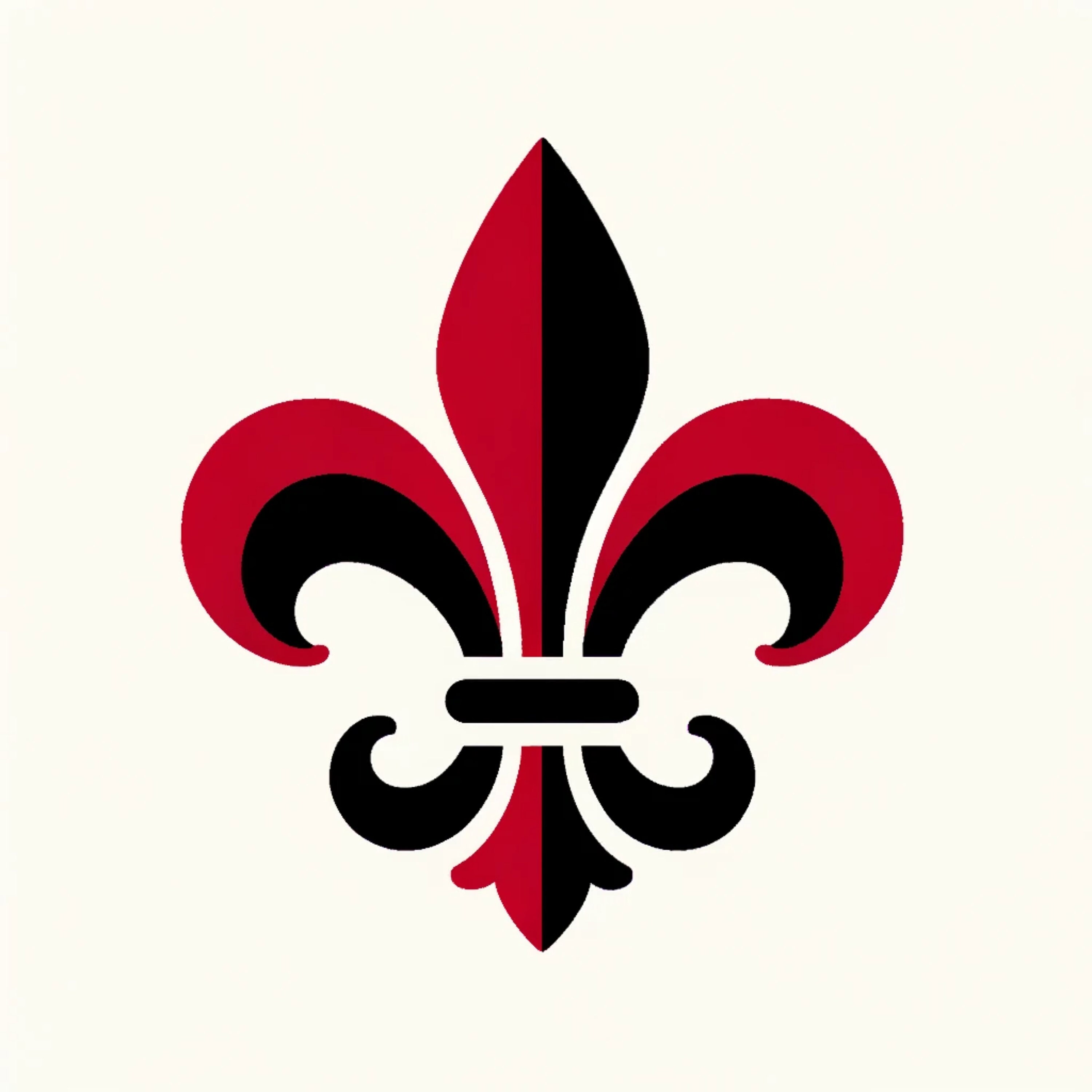 ULL Black and Red Fleur De Lis Digital Print - Etsy