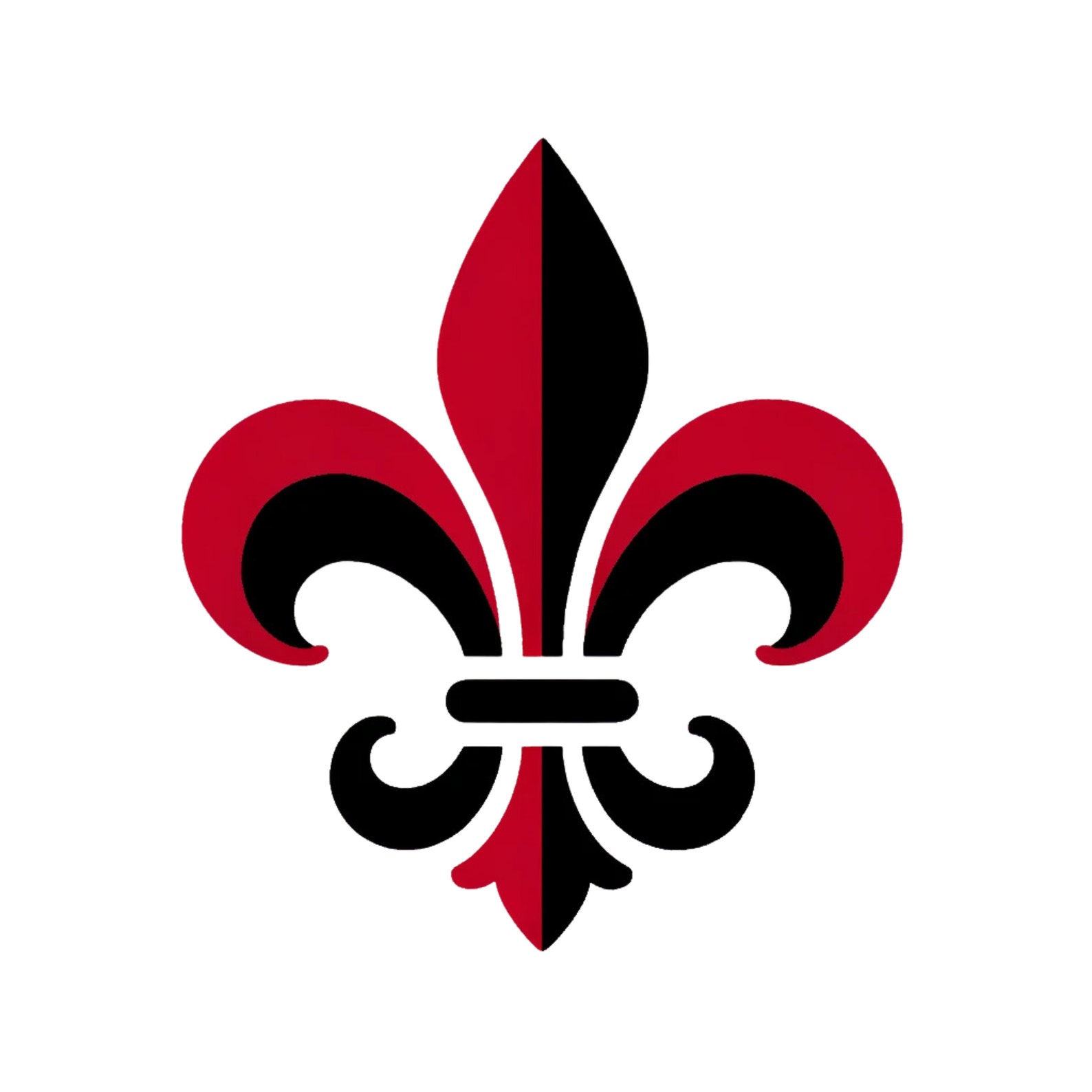 ULL Black and Red Fleur De Lis Digital Print - Etsy