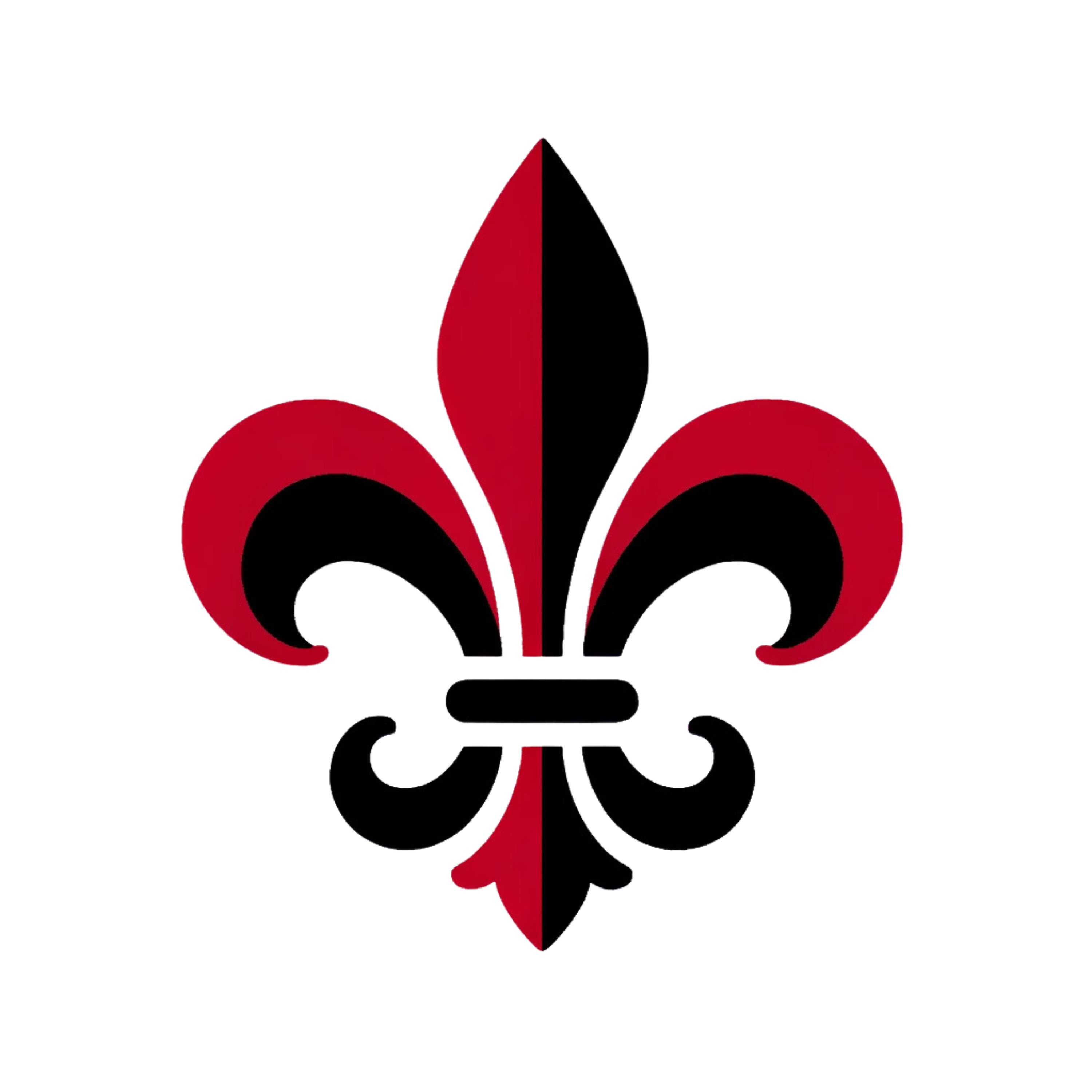 ULL Black and Red Fleur De Lis Digital Print - Etsy