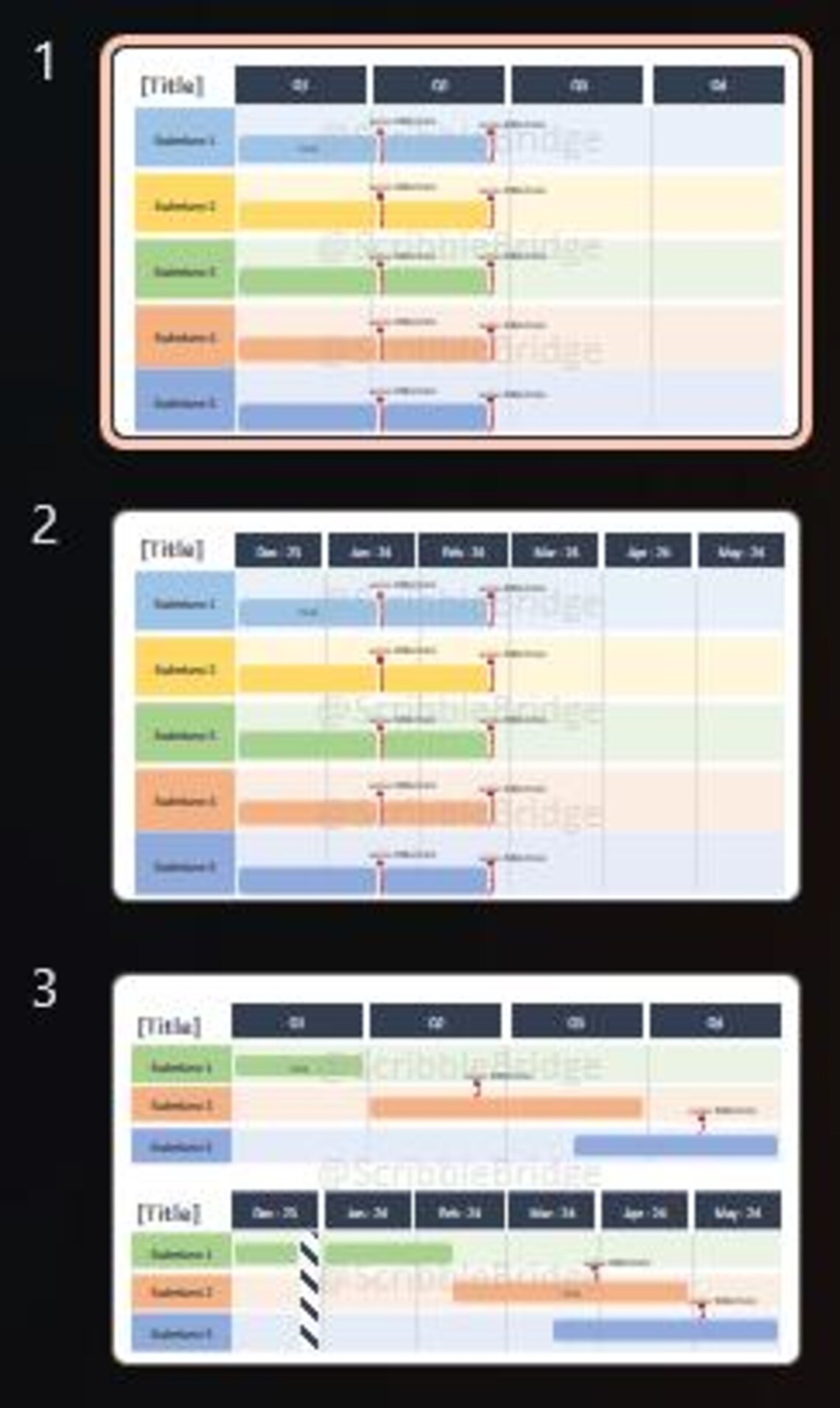 Basic Powerpoint Timeline Template - Full-slide, Half-slide, Quarterly ...