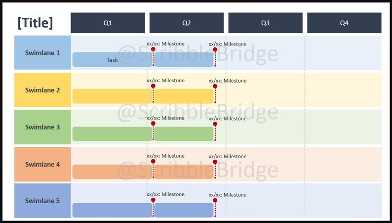 Basic Powerpoint Timeline Template - Full-slide, Half-slide, Quarterly ...