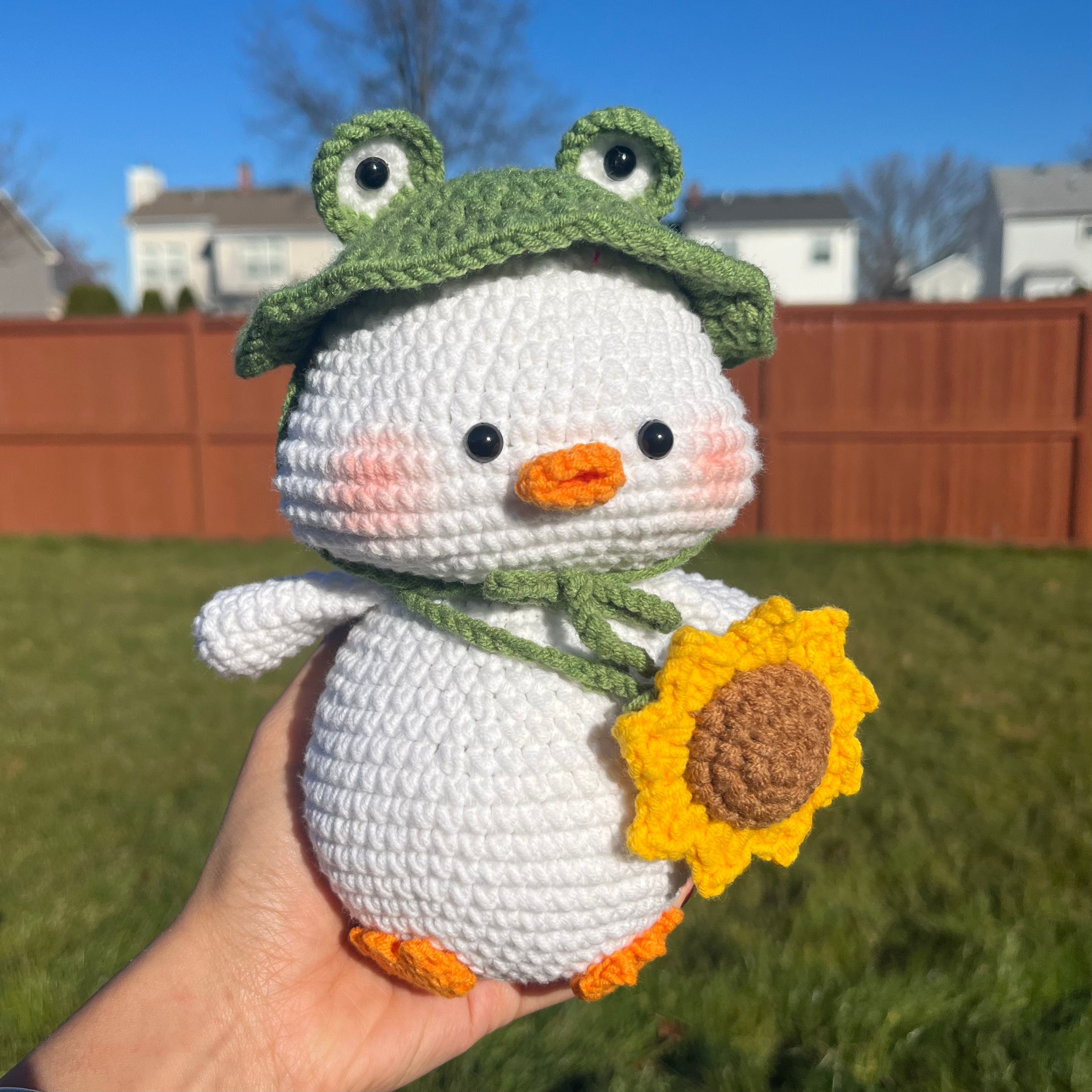 Crochet White Duck With Flower and Flower Purse Cute Crochet Animals ...
