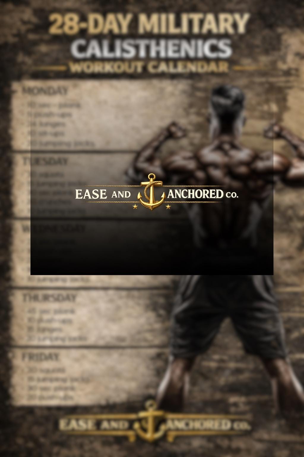 28-day Military Calisthenics Workout Calendar | Digital Download | No ...