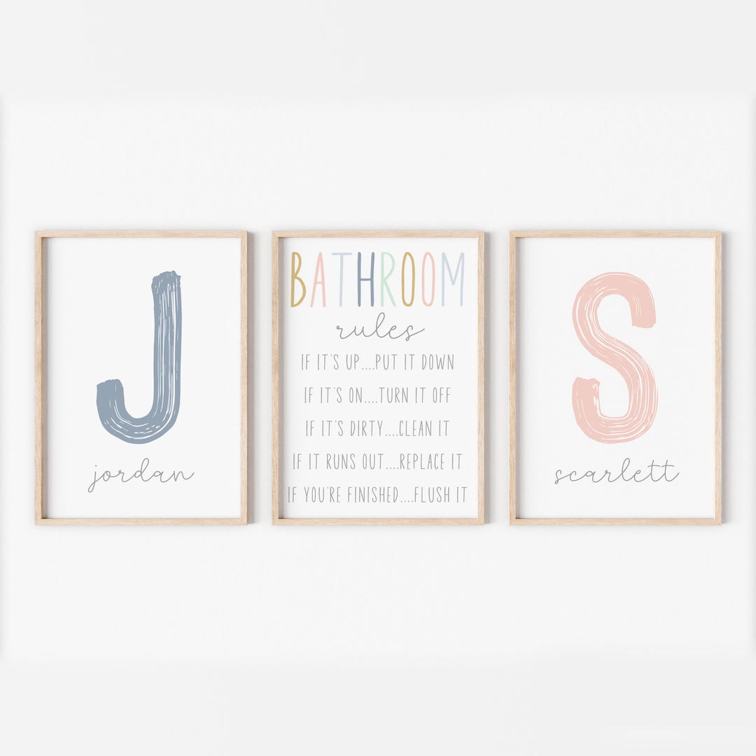 Personalized Kids Bathroom Sign for Kids Bath, Bathroom Rules, Kids ...