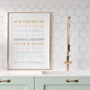 Personalized Kids Bathroom Sign for Kids Bath, Kids Bathroom Wall Decor ...