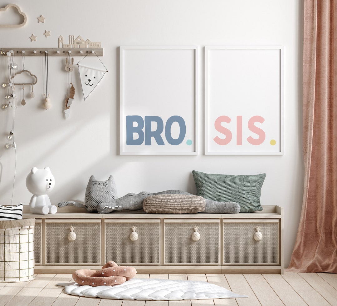 Sibling Wall Art, Brother and Sister Wall Art, Shared Room Wall Decor ...