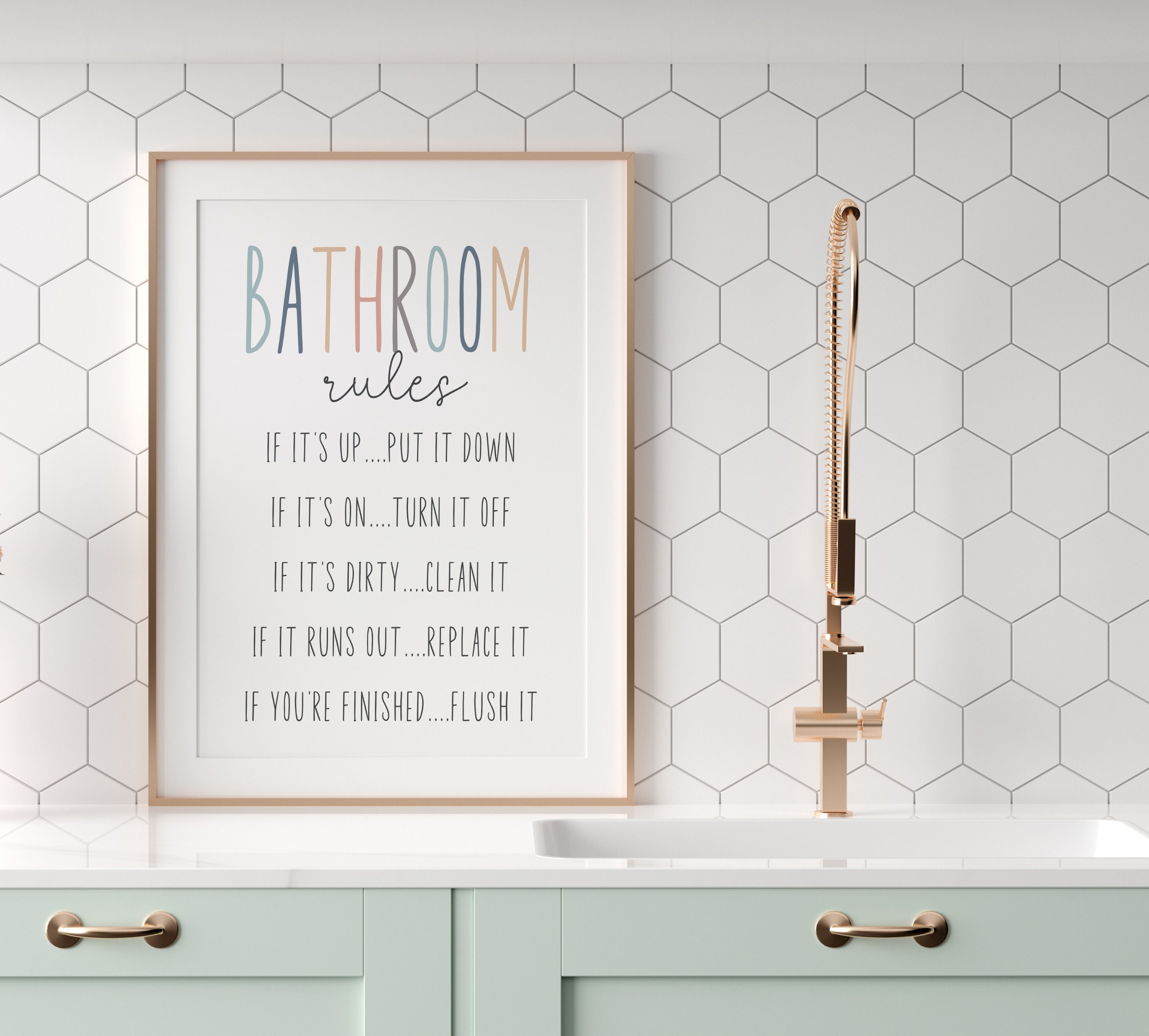 Bathroom Rules Sign, Bathroom Rules, Kids Bathroom Rules, Kids Bath ...