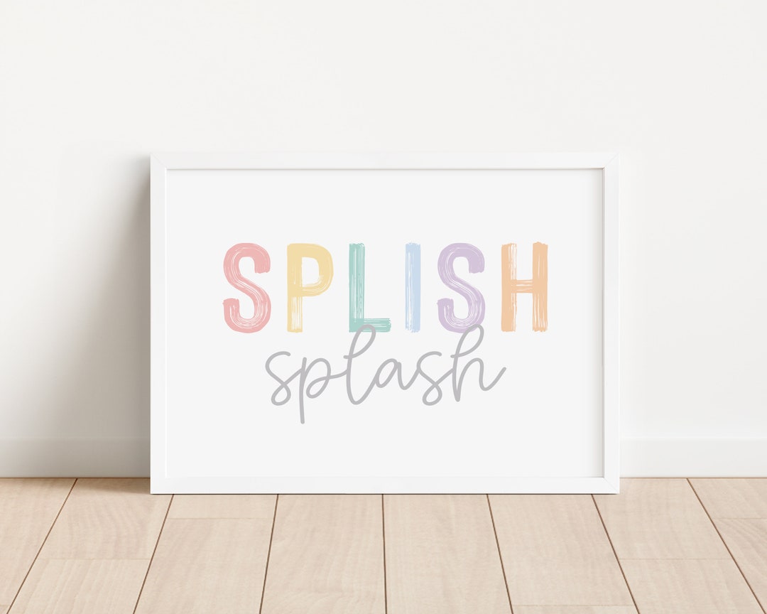 Kids Bathroom Sign for Kids Bath, Kids Bathroom Wall Decor, Splish ...