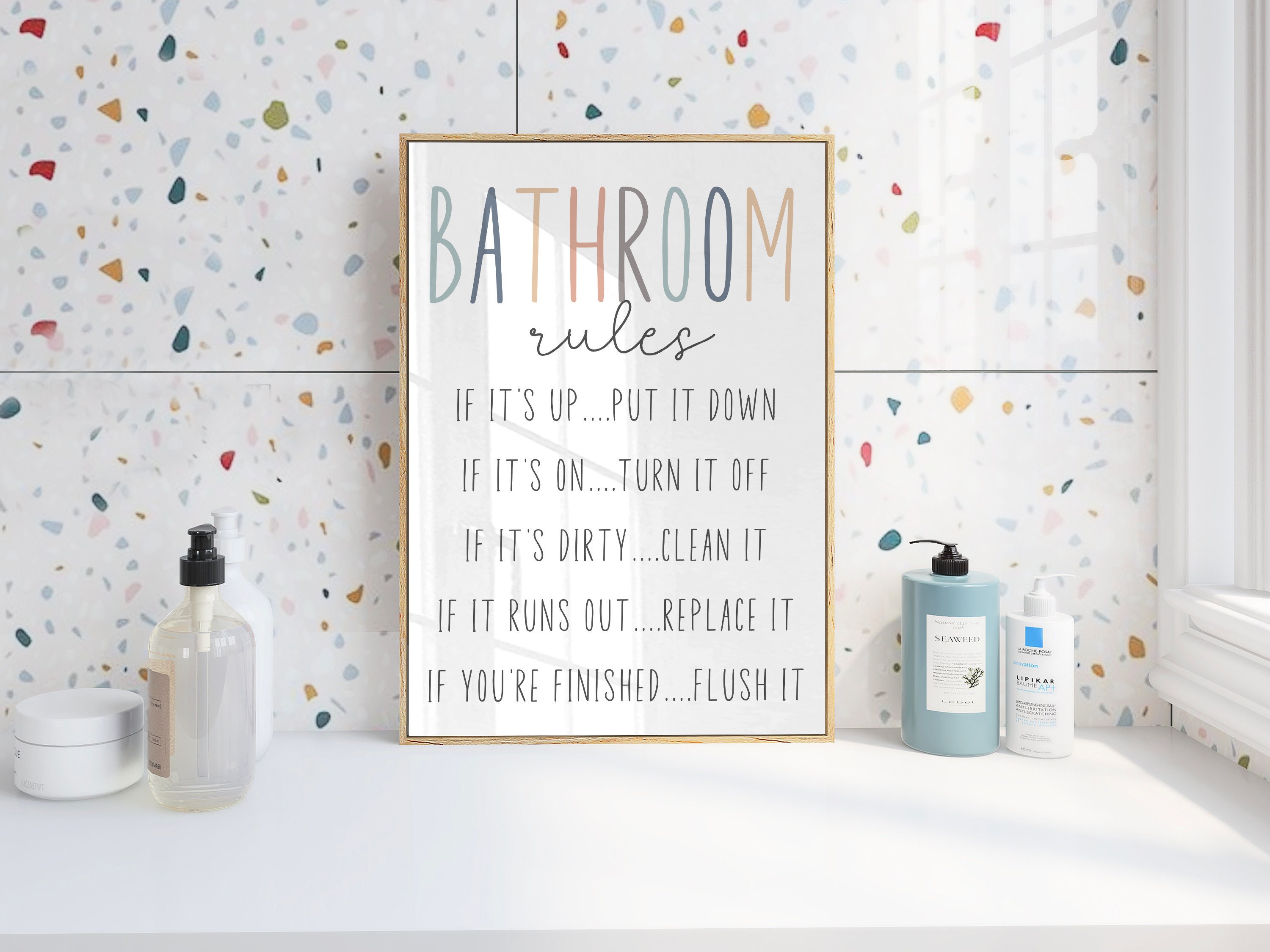 Bathroom Rules Sign, Bathroom Rules, Kids Bathroom Rules, Kids Bath ...
