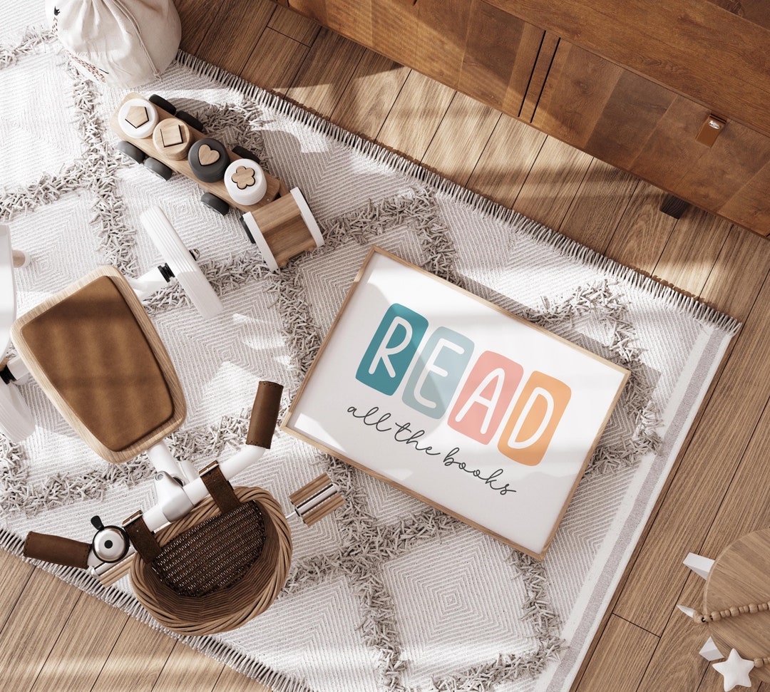 Library Sign, Reading Nook Decor for Kids, Read All the Books, Cool ...