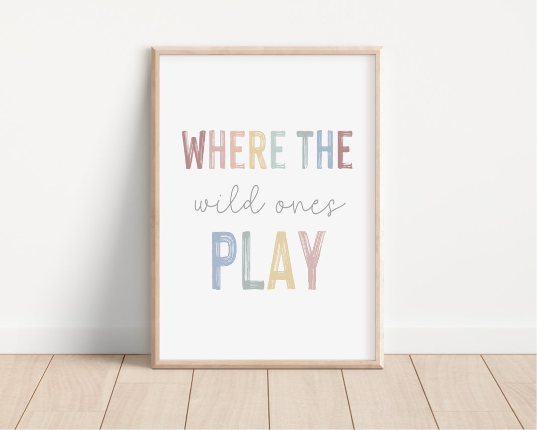 Boho Rainbow Playroom Sign for Toddler Nursery, Where the Wild Ones ...