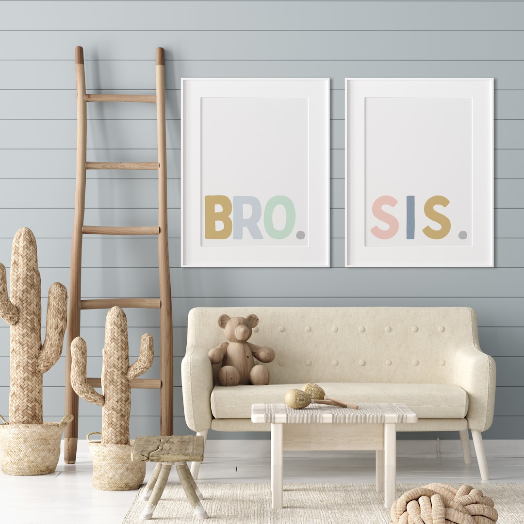 Sibling Wall Art, Brother and Sister Wall Art, Shared Room Wall Decor ...