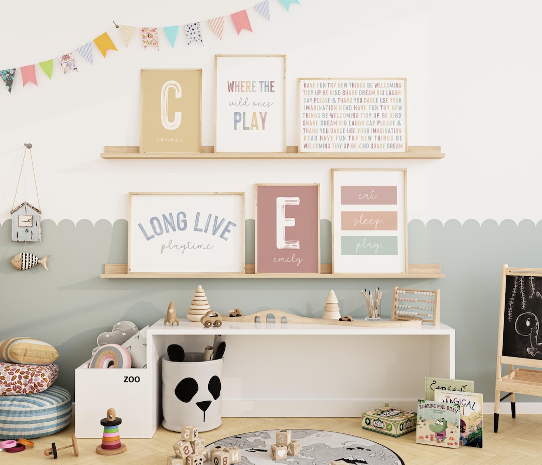 Personalized Sibling Wall Art, Brother and Sister Playroom Poster ...
