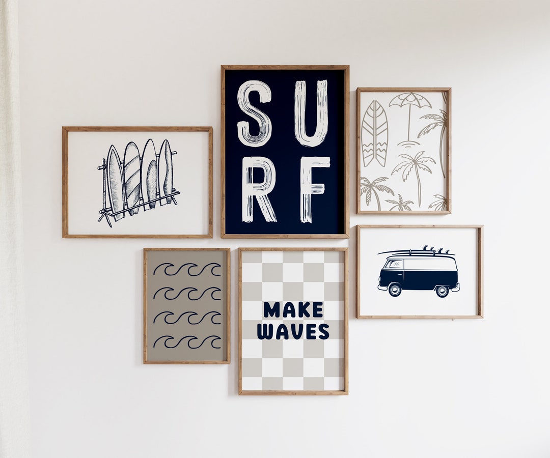 Surf Nursery Decor, Surf Van Theme Decor, Surfboard Wall Art, Nursery ...