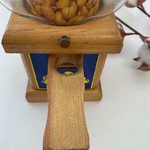 Vintage Nuts Dispenser Glass Globe Wooden Machine Knock on Wood Corp ...