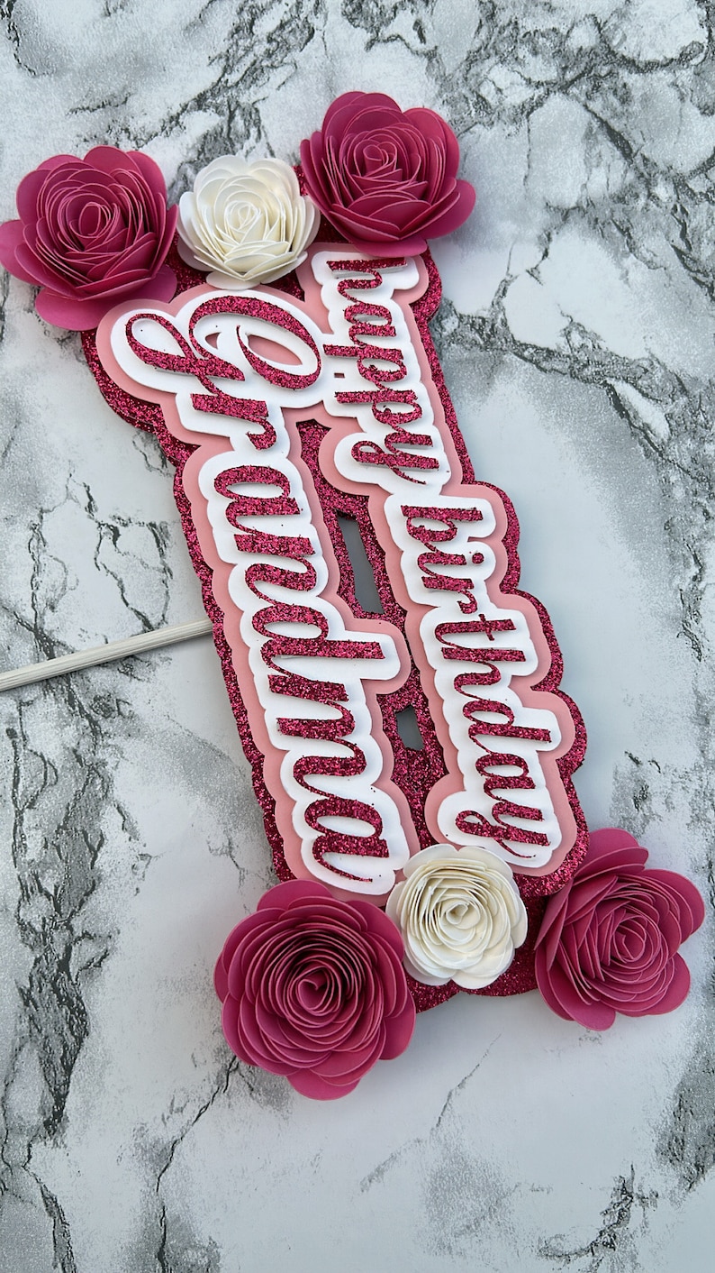 Happy Birthday Grandma Cake Topper, Cake Sign - Etsy