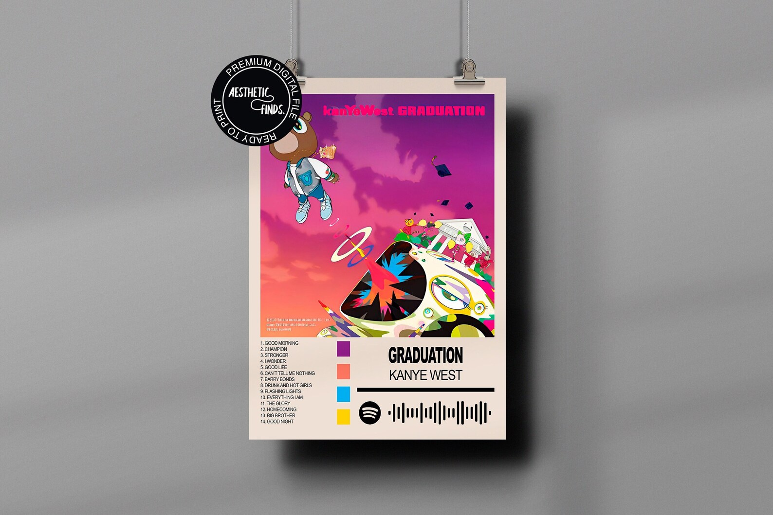 Kanye West, Graduation, Kanye West Digital Print, Printable Download ...