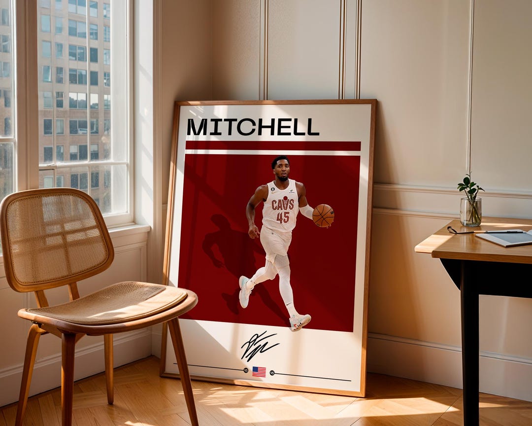 Donovan Mitchell Poster Basketball Wall Art, NBA Sports Decor for Fans ...