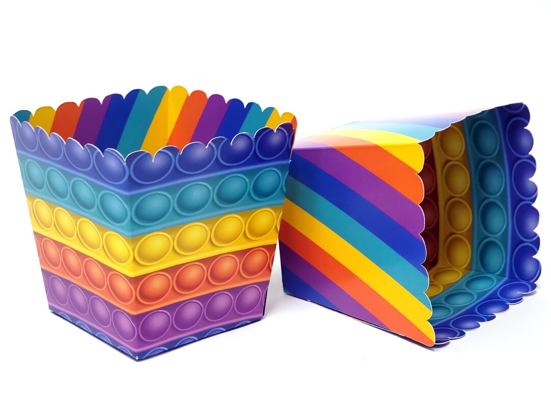 Fidget Popper Favor Snack Boxes for Let's Get Popping Party Supplies ...