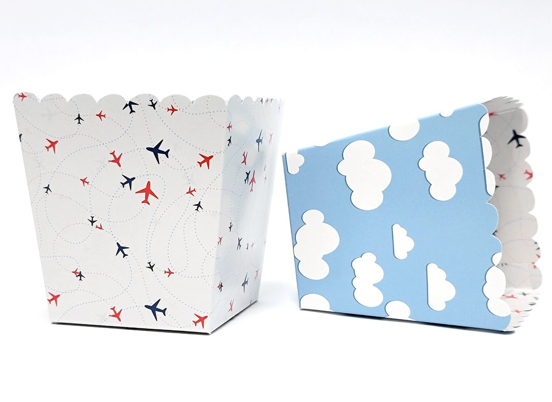Airplane Favor Snack Boxes for Travel Adventure Birthday Party Supplies ...