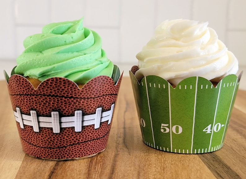 Football Cupcake Wrappers for Tailgate Party Supplies - Etsy