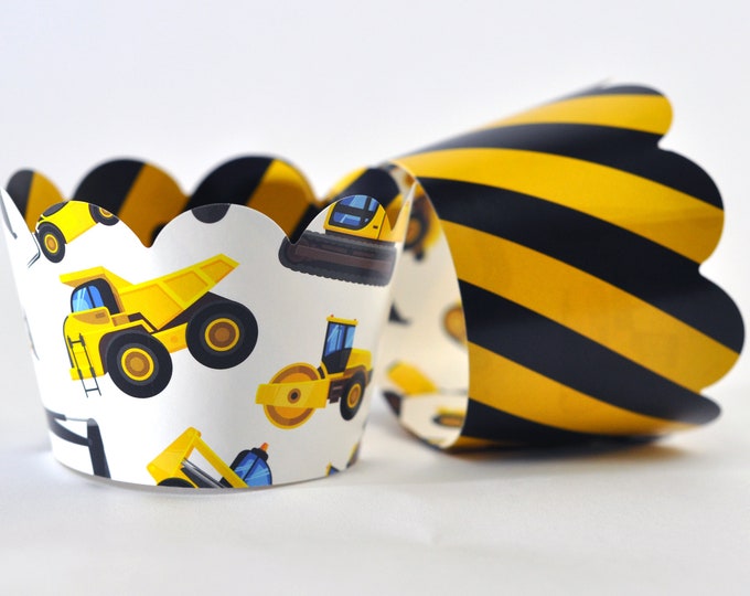 Construction Cupcake Wrappers for Kids Birthday Party Supplies, Dig It ...