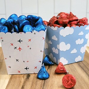Airplane Favor Snack Boxes for Travel Adventure Birthday Party Supplies ...