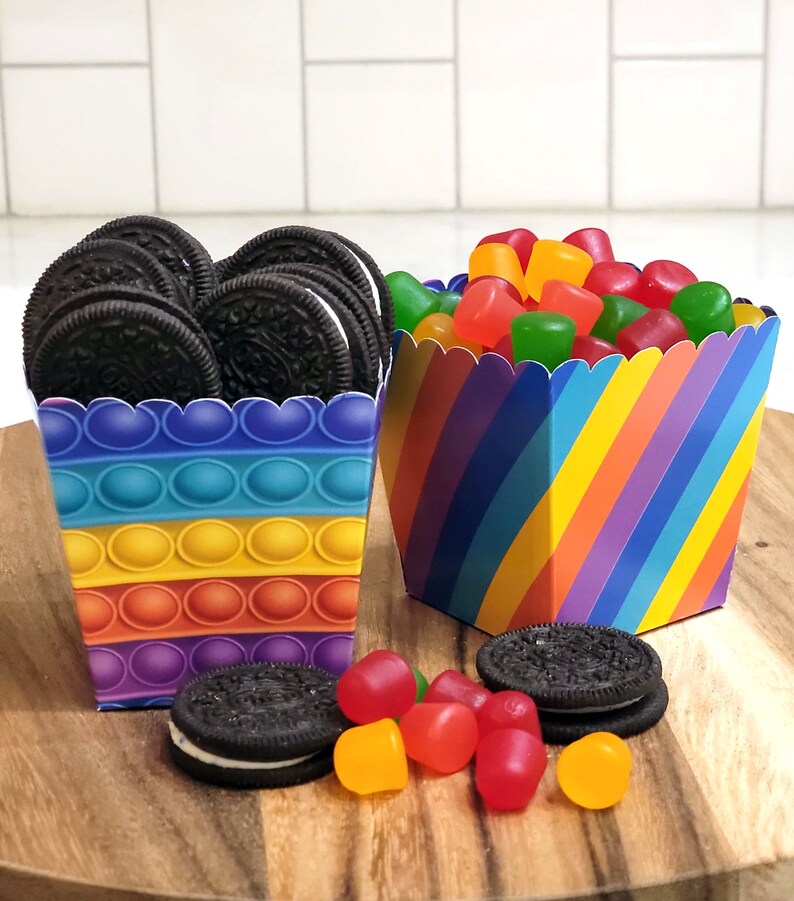 Fidget Popper Favor Snack Boxes for Let's Get Popping Party Supplies ...