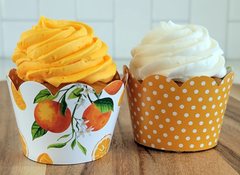 Orange Themed Cupcake Wrappers for Cutie Party Supplies - Etsy