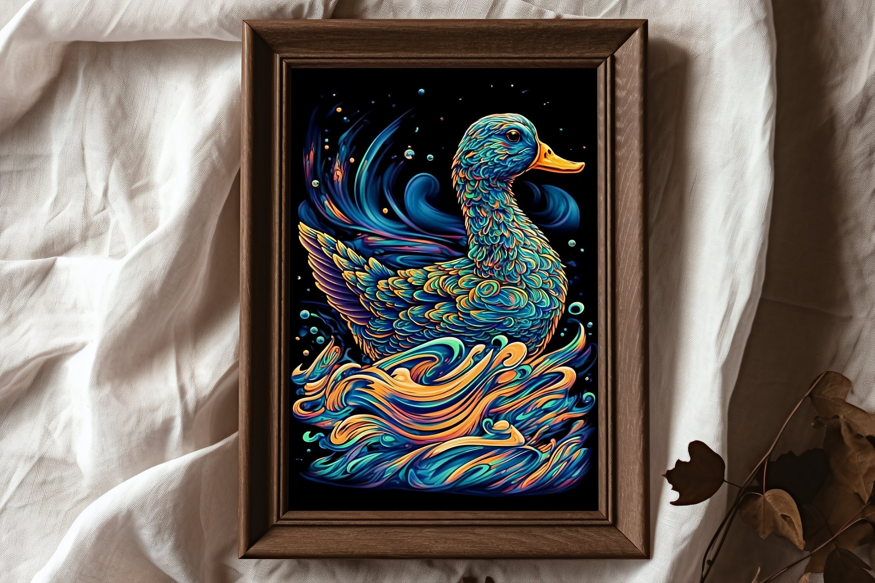 Psychedelic Duck Art Print Trippy Wall Art Psychedelic Art Home Decor ...