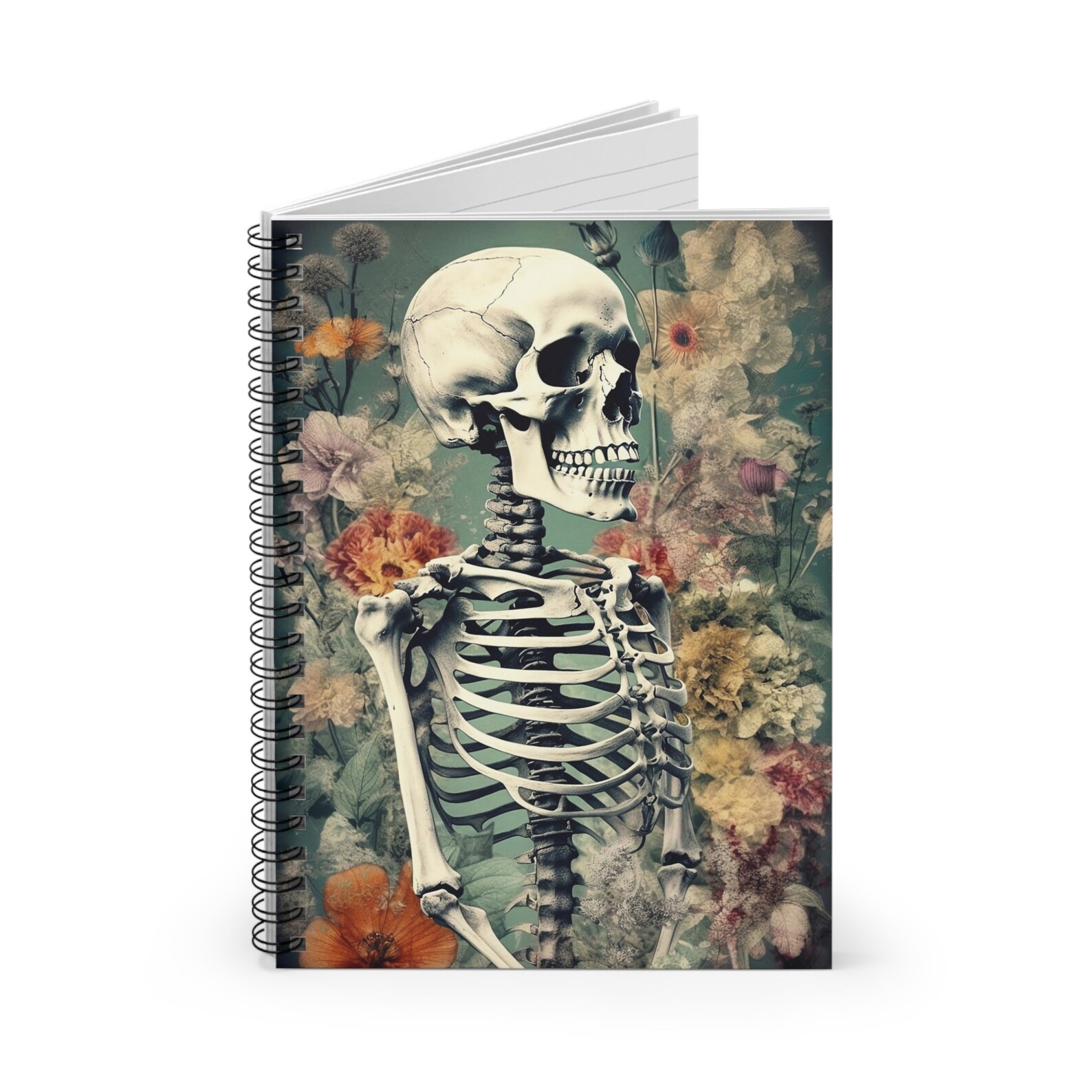 Spiral Notebook Skeleton Bloom Art Print Journal Artwork Cover - Etsy