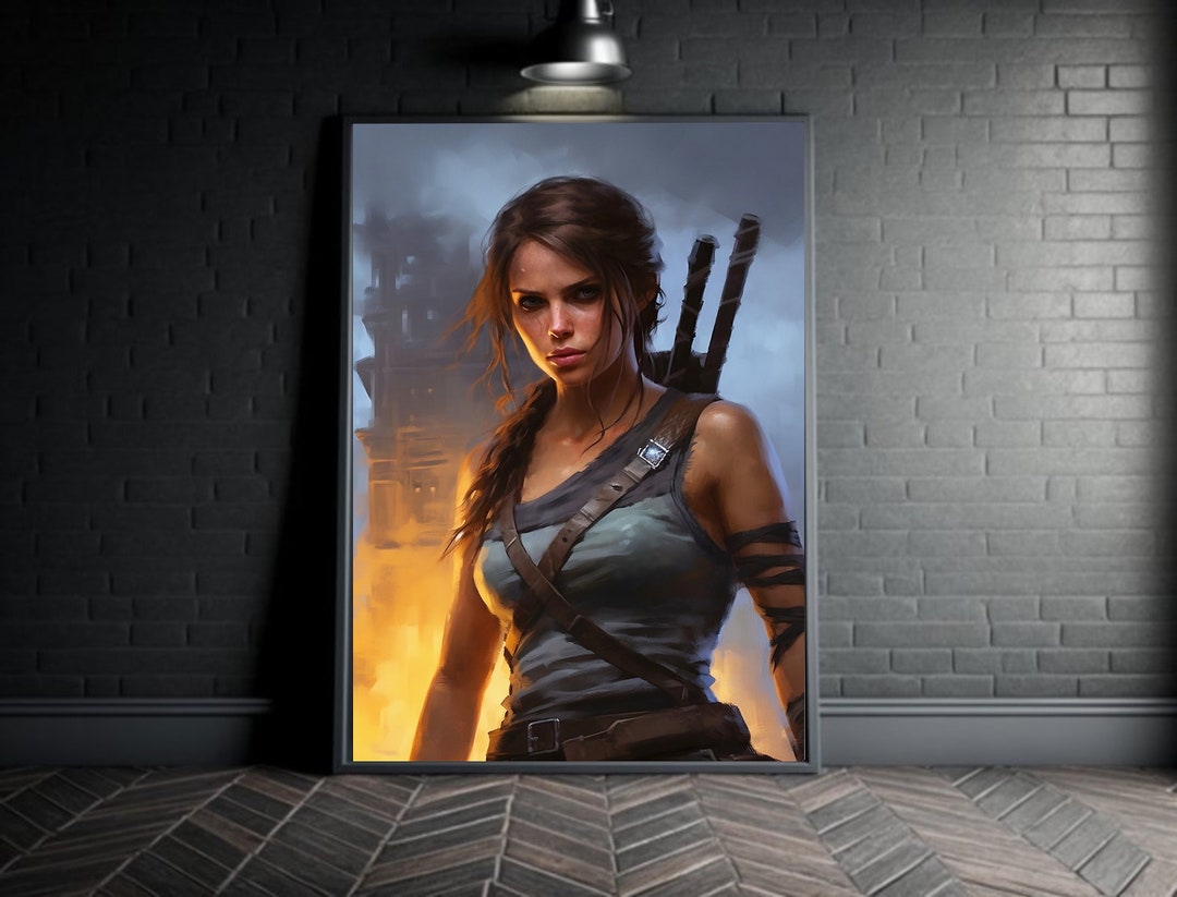 Lara Croft Painting Art Print - Etsy