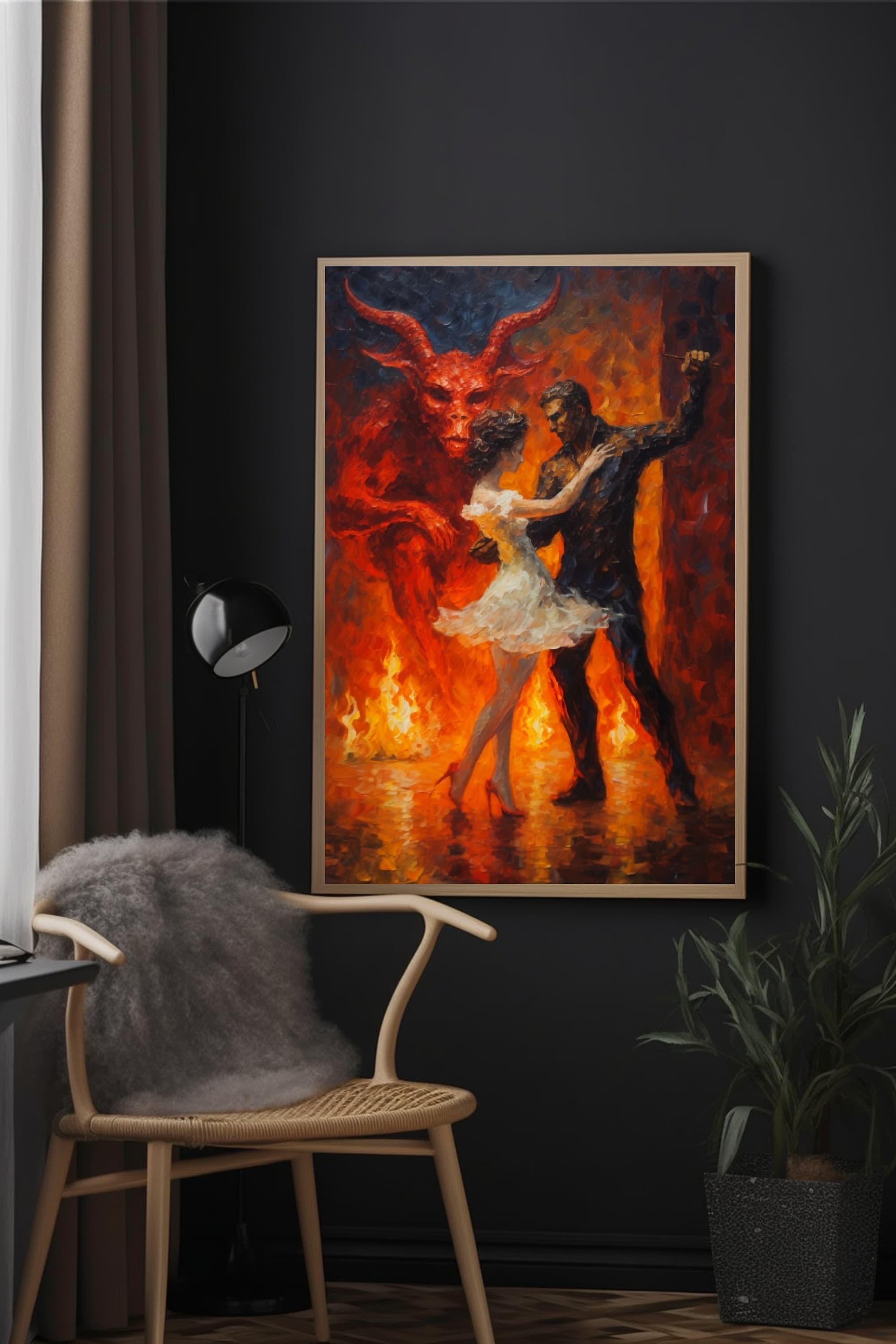Dance With the Devil Oil Painting Art Print Digital Print Instant ...