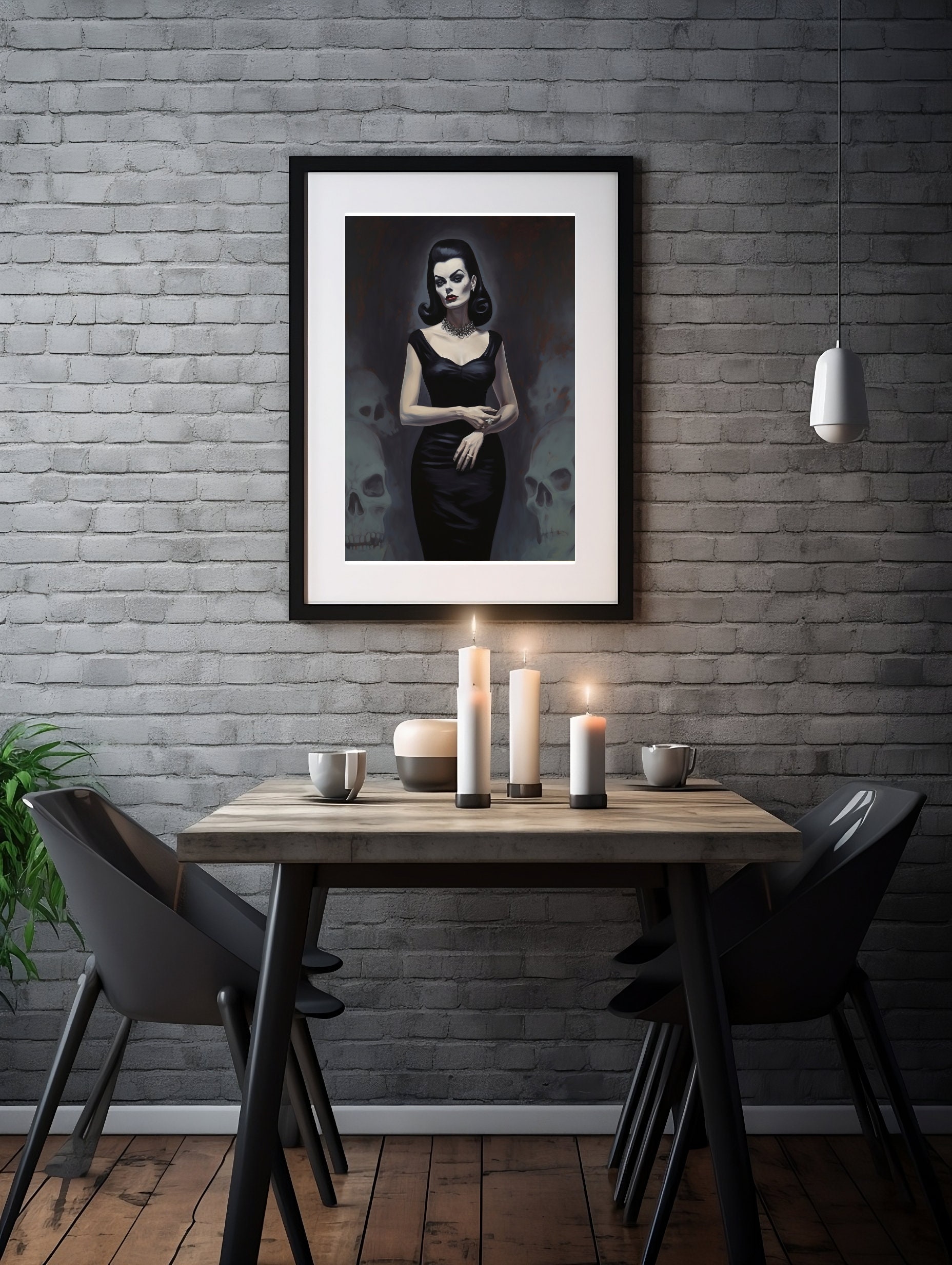 Vampira Painting Art Print - Etsy