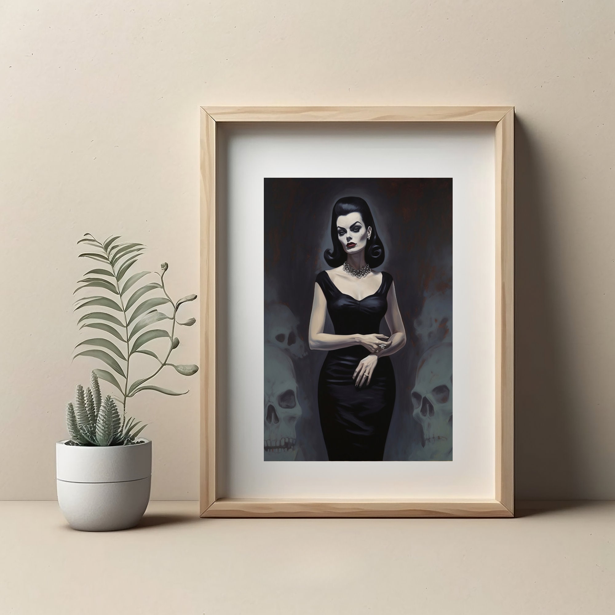 Vampira Painting Art Print - Etsy