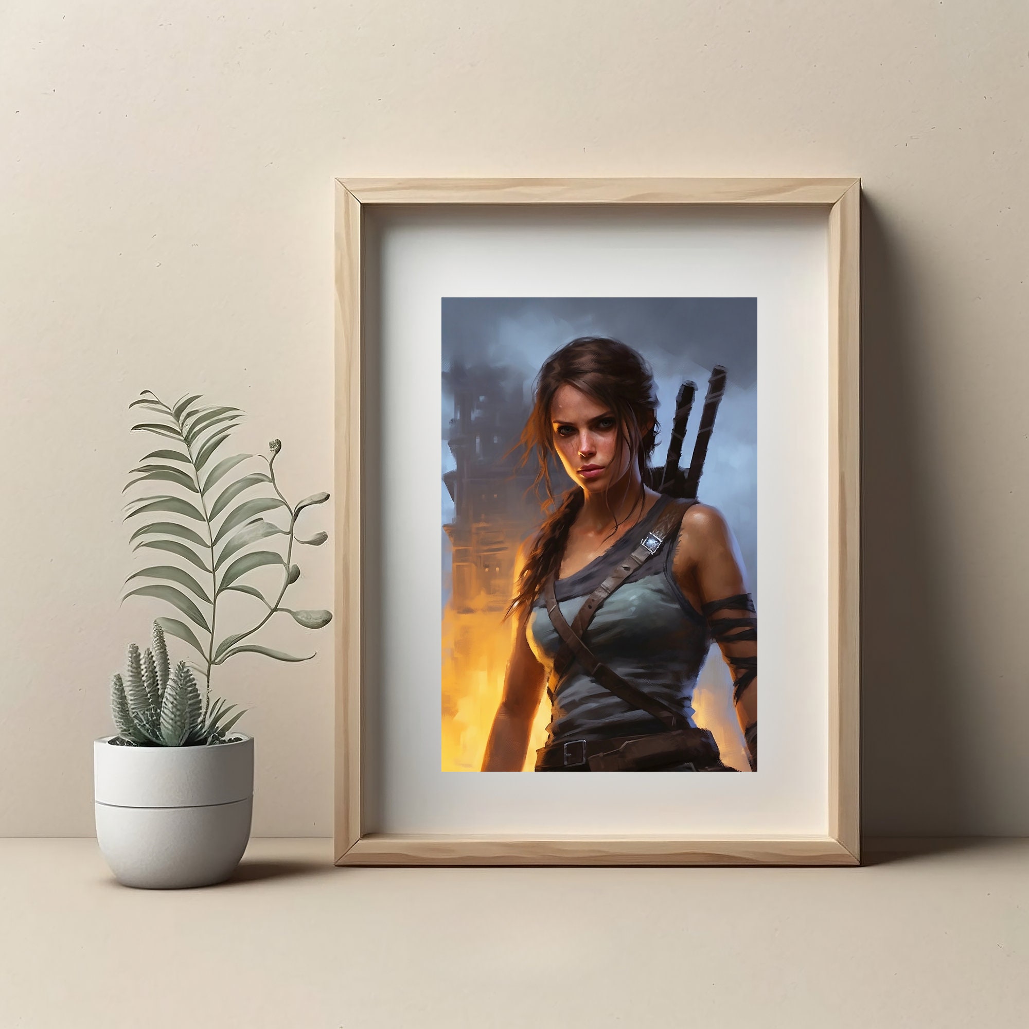 Lara Croft Painting Art Print - Etsy
