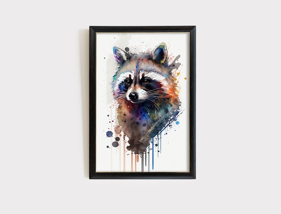 Watercolor Raccoon Painting Art Print Woodland Animals Wall Art Nursery ...