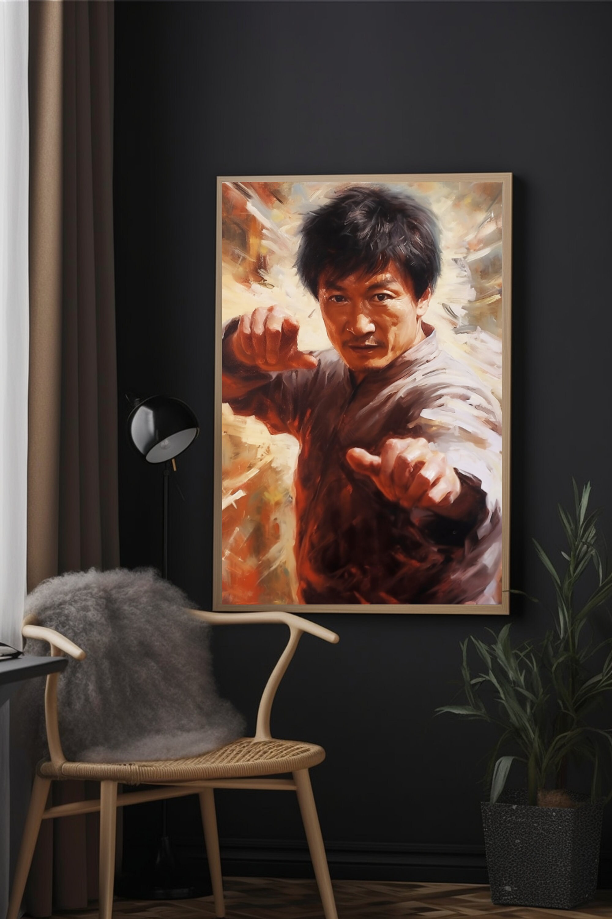 Jackie Chan Painting Art Print Digital Print Instant Download High ...