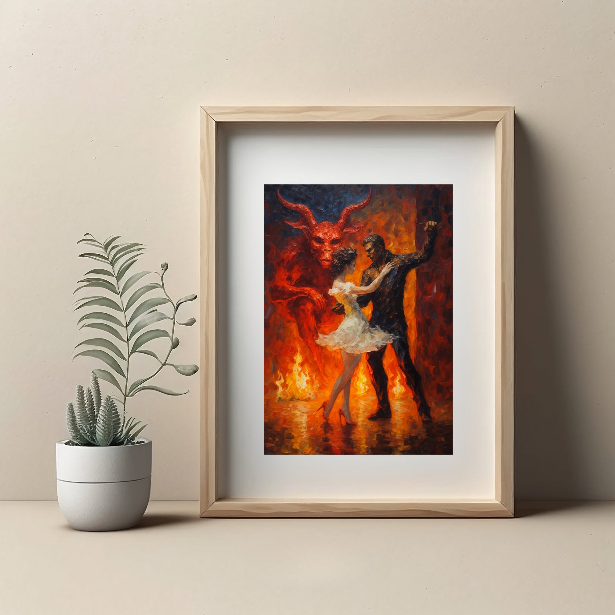 Dance With the Devil Oil Painting Art Print Digital Print Instant ...
