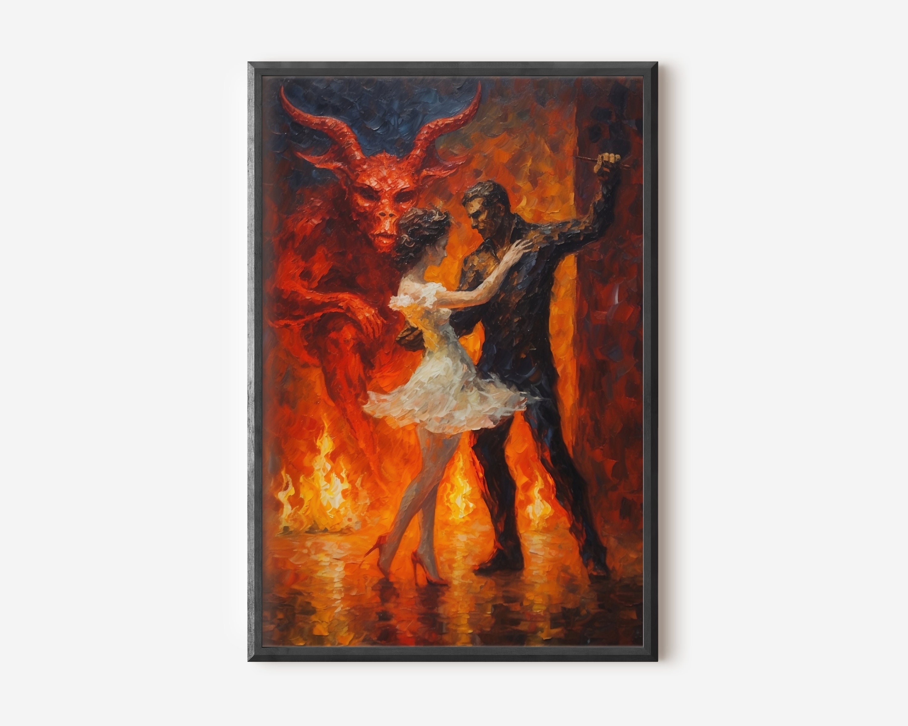 Dance With the Devil Oil Painting Art Print Digital Print Instant ...