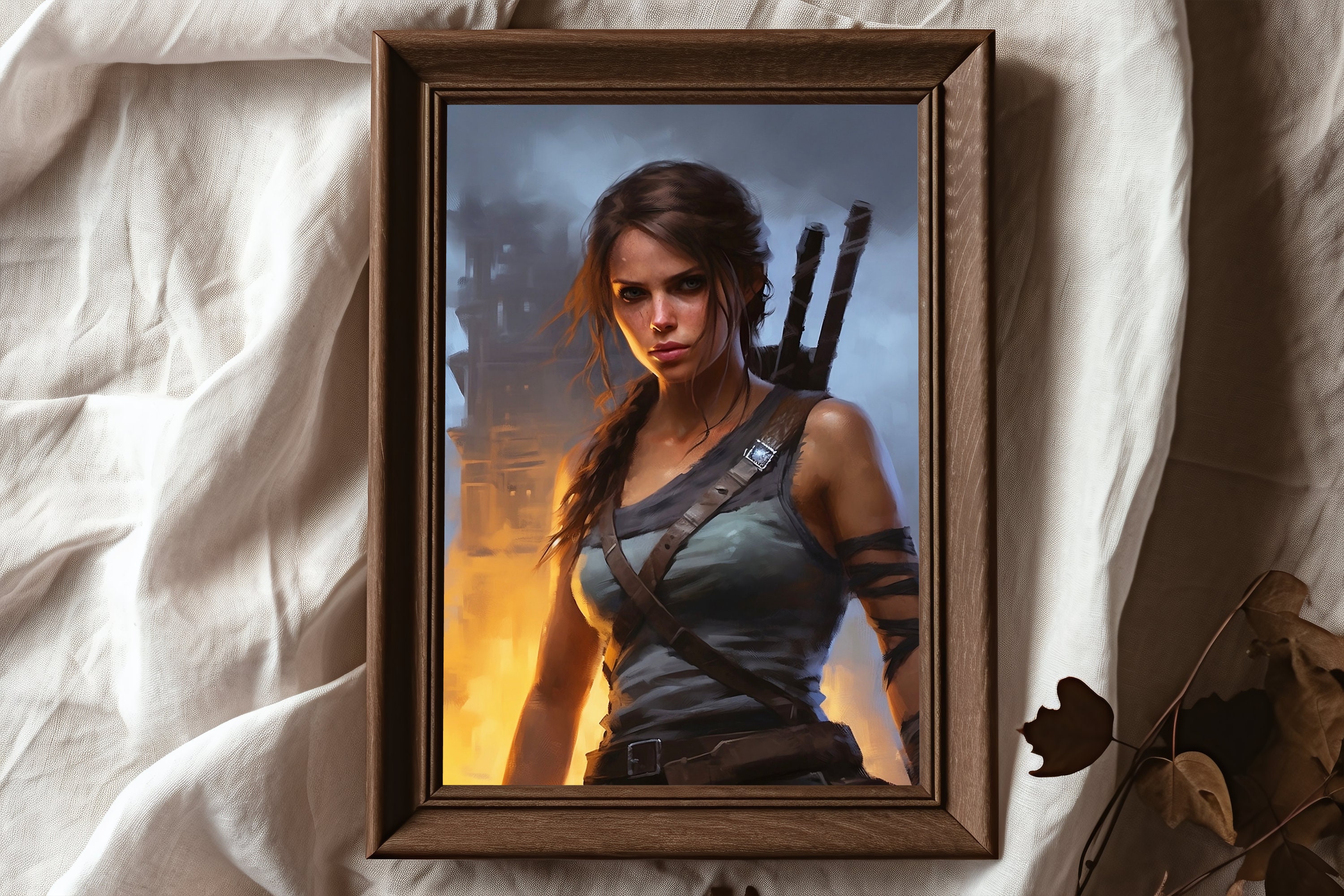 Lara Croft Painting Art Print - Etsy