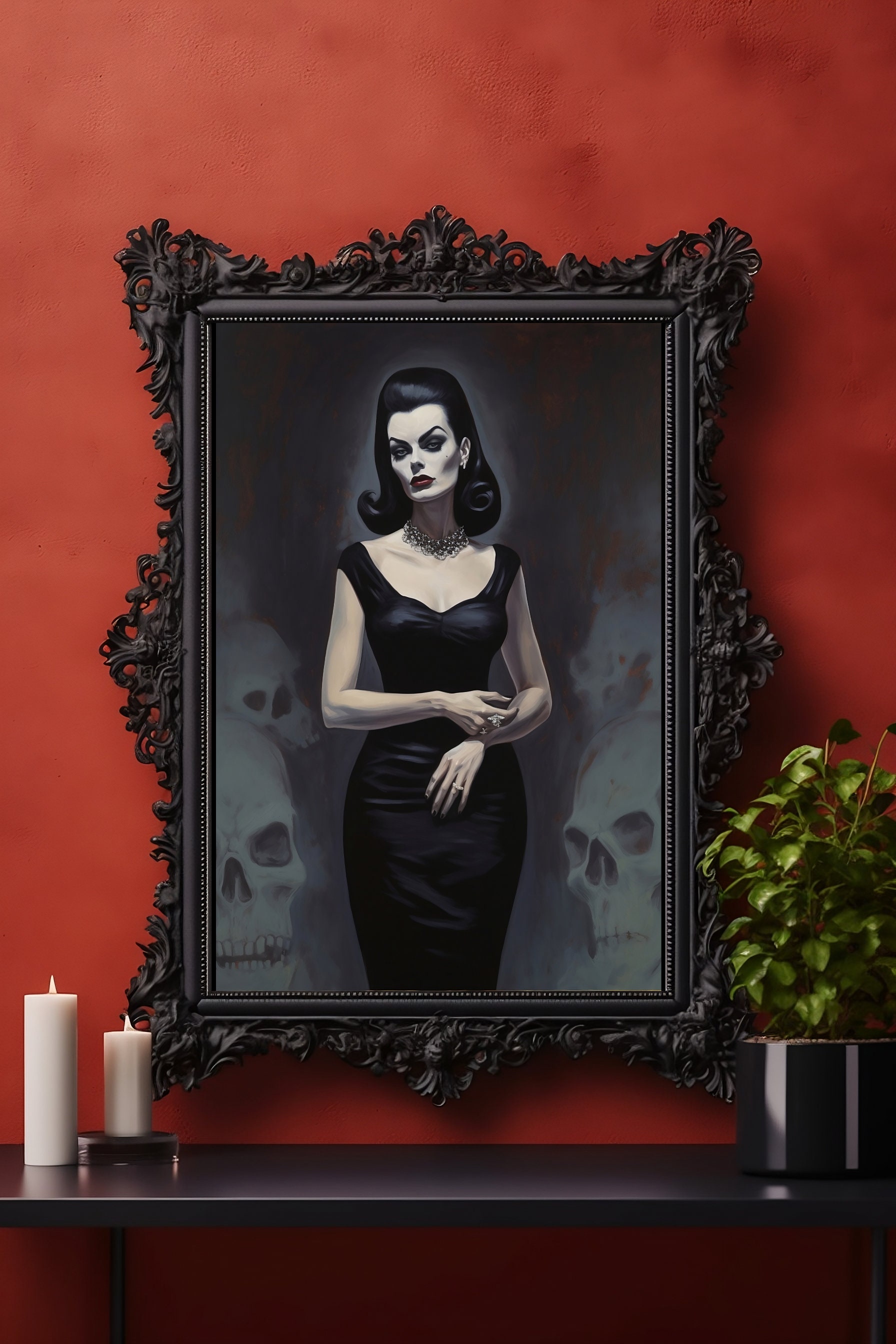 Vampira Painting Art Print - Etsy